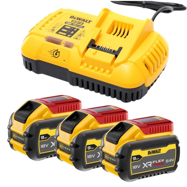 Купить DEWALT DCB118X3 набор: 3 АКБ FLEXVOLT DCB547, Li-Ion, 18/54 В, 9 ...
